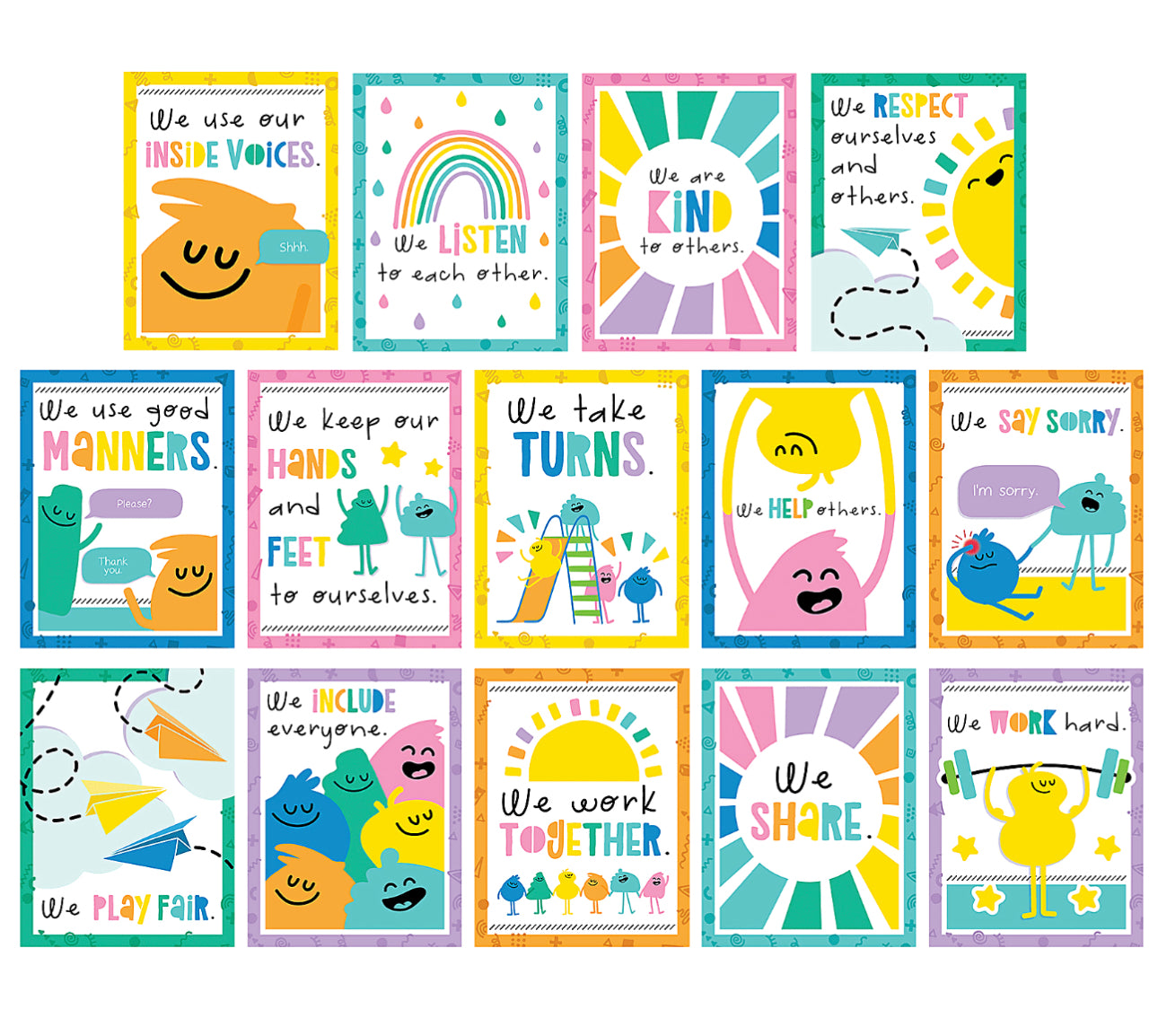 MINI POSTERS RULES FOR A HAPPY CLASS HAPPY PLACE POSTERS - MINI POSTER ...