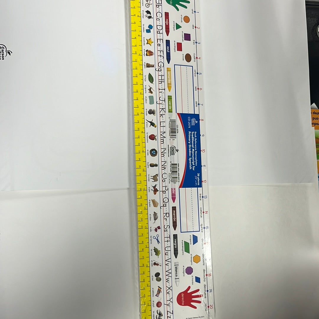 TRADITIONAL MANUSCRIPT FOR PRIMARY GRADES: SPANISH DESK PLATES & STRIP ...
