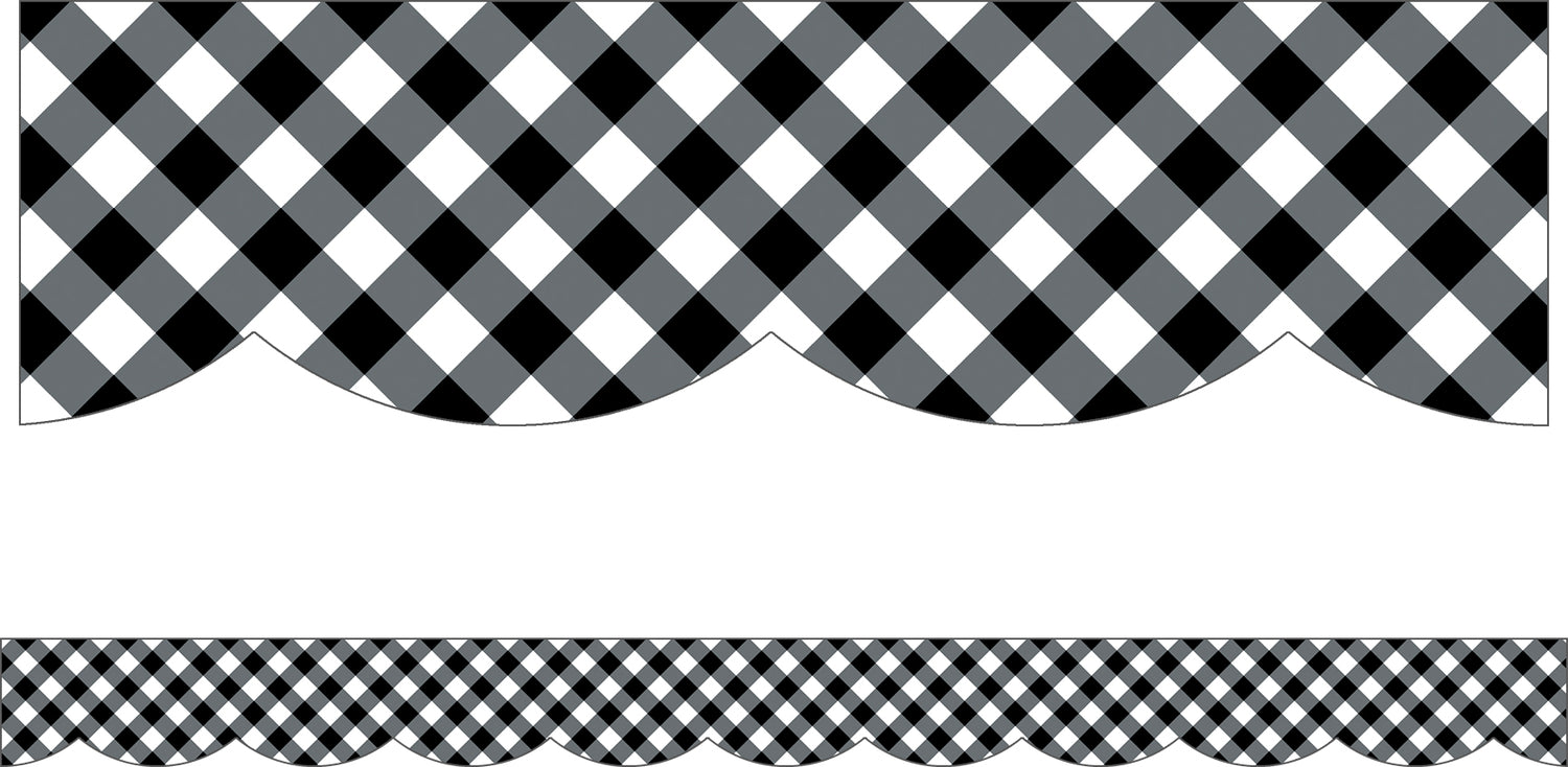 Black & White Gingham Scalloped Borders – Learning Post & Toys