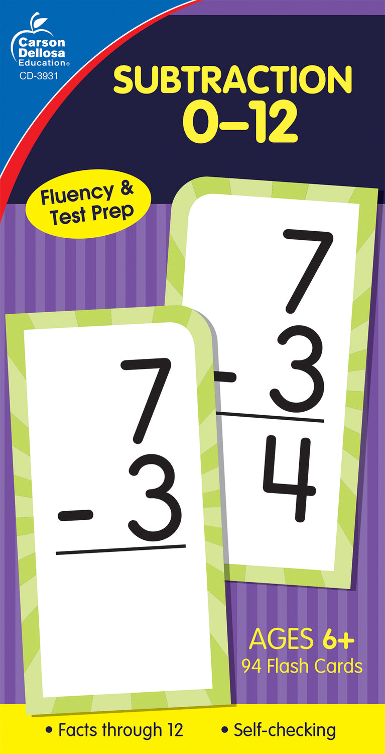 Subtraction 0-12 Skill Drill Flash Cards – Learning Post & Toys