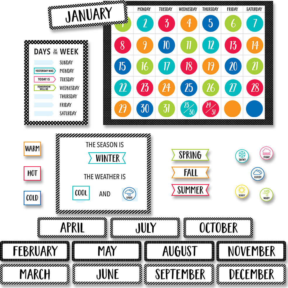 Calendar Set (Core Decor) Bulletin Board – Learning Post & Toys