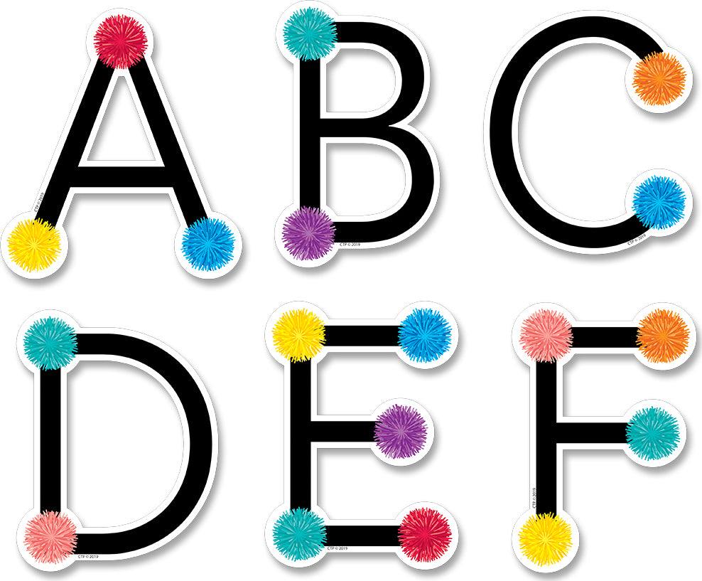 Creative Teaching Press Pom Poms 5" Uppercase Designer Letters (Accent ...