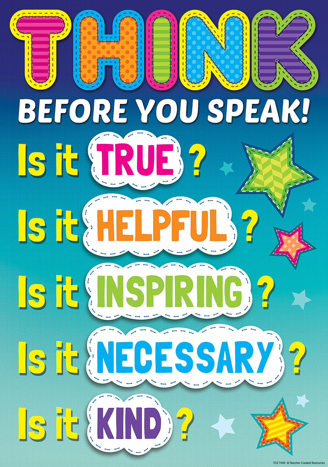 Think Before You Speak Positive Poster – Learning Post & Toys
