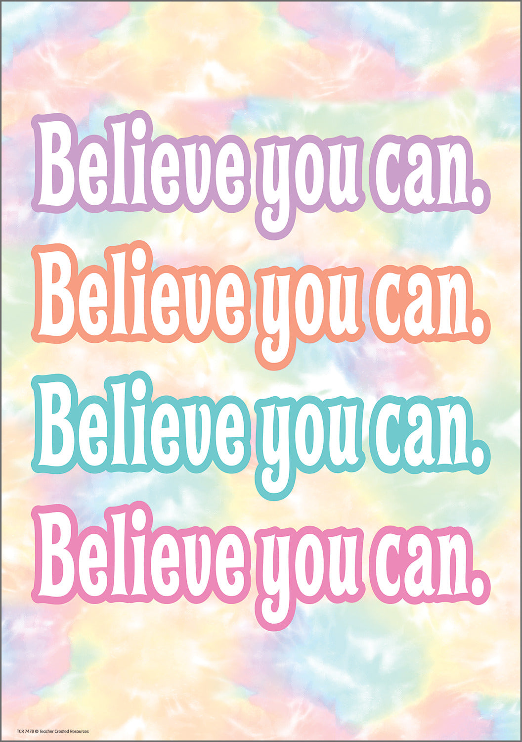 BELIEVE YOU CAN POSITIVE POSTER PASTEL POP DÉCOR POSITIVE POSTERS ...