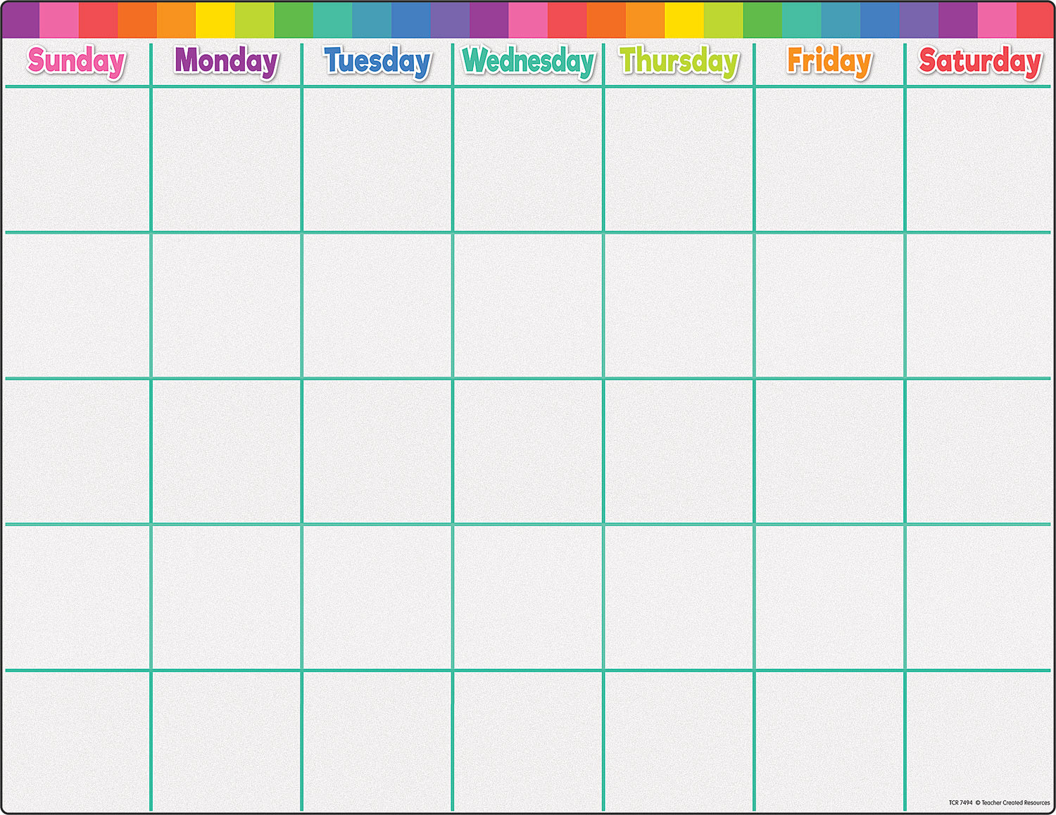 Colorful Calendar Write-On/Wipe-Off Chart – Learning Post & Toys
