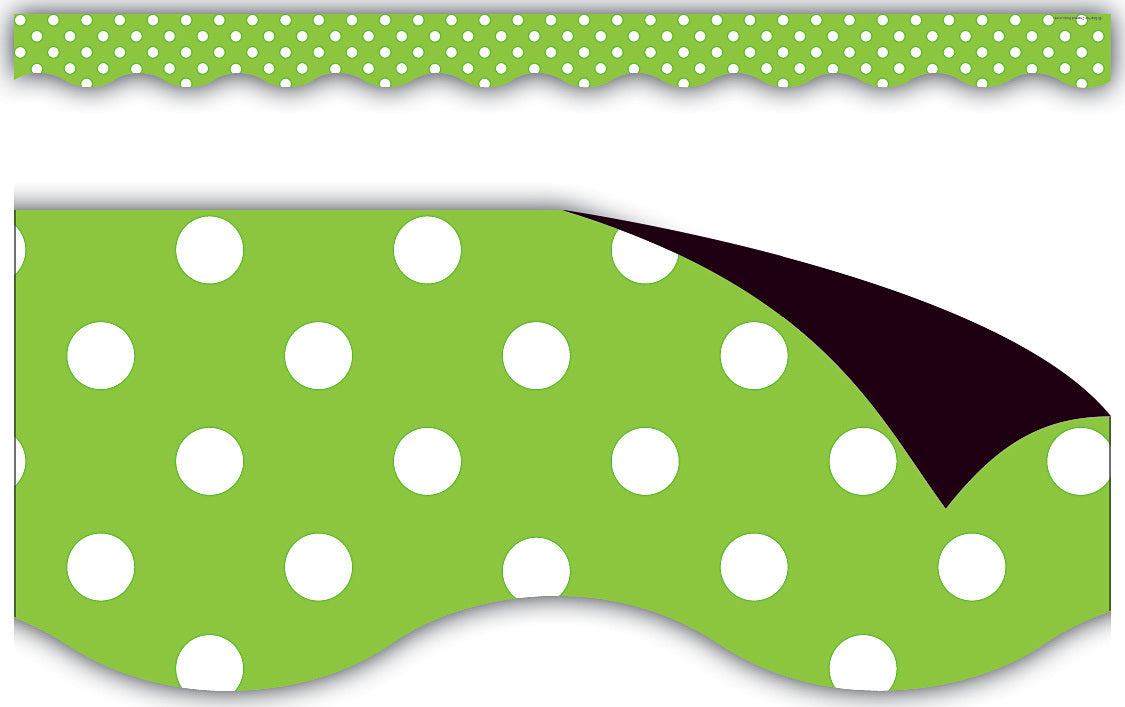 Lime Polka Dots Magnetic Border – Learning Post & Toys