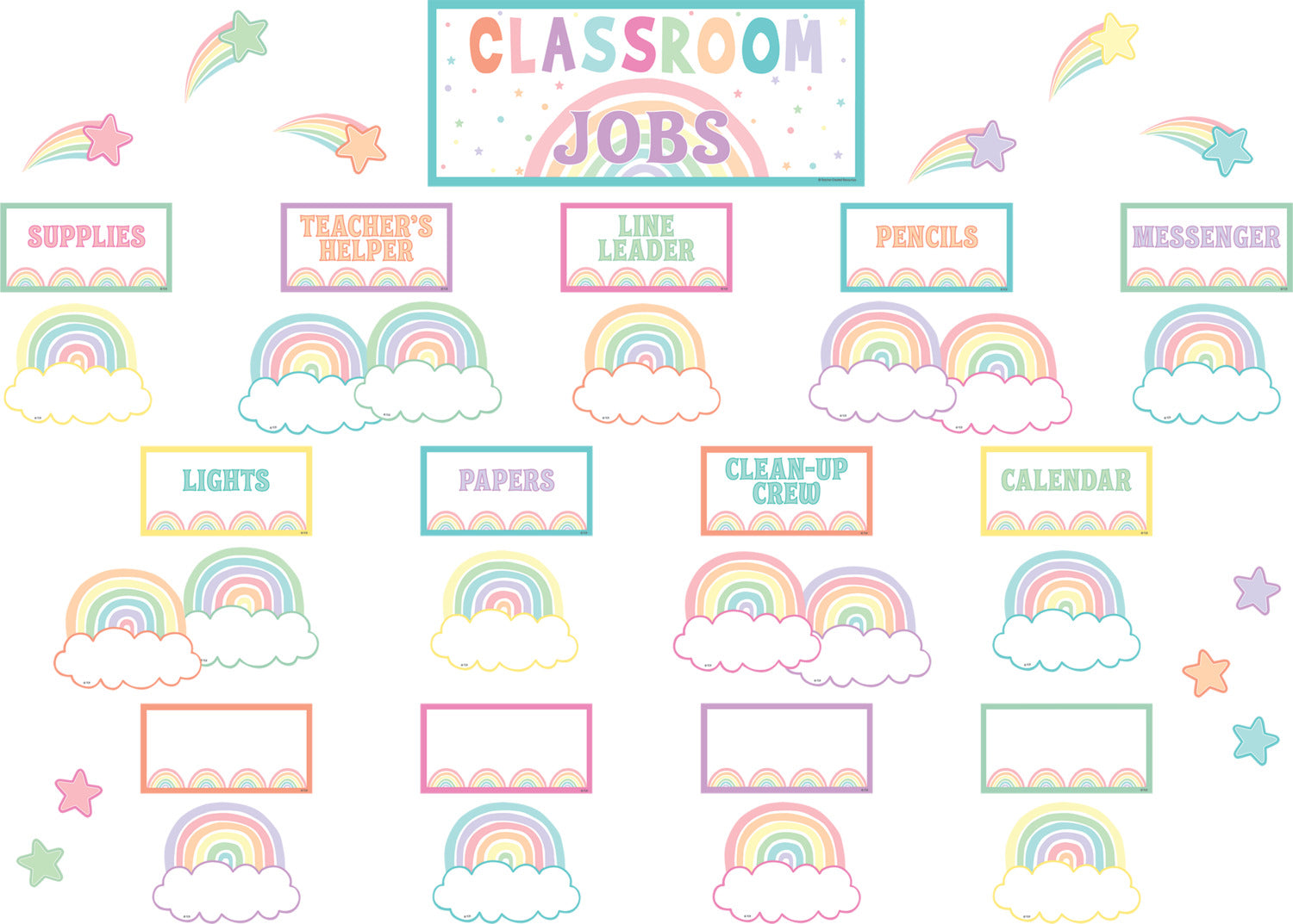 PASTEL POP CLASSROOM JOBS MINI BULLETIN BOARD PASTEL POP DÉCOR MINI BU ...