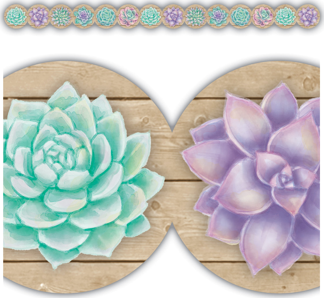Rustic Bloom Succulents Die-Cut Border Trim – Learning Post & Toys