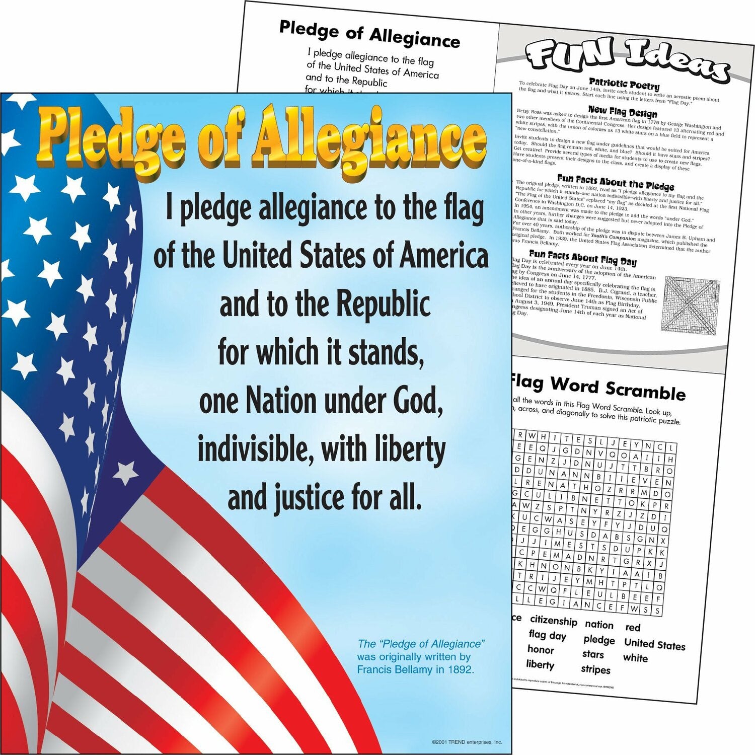 Pledge Of Allegiance Learning Chart, 17" X 22" – Learning Post & Toys