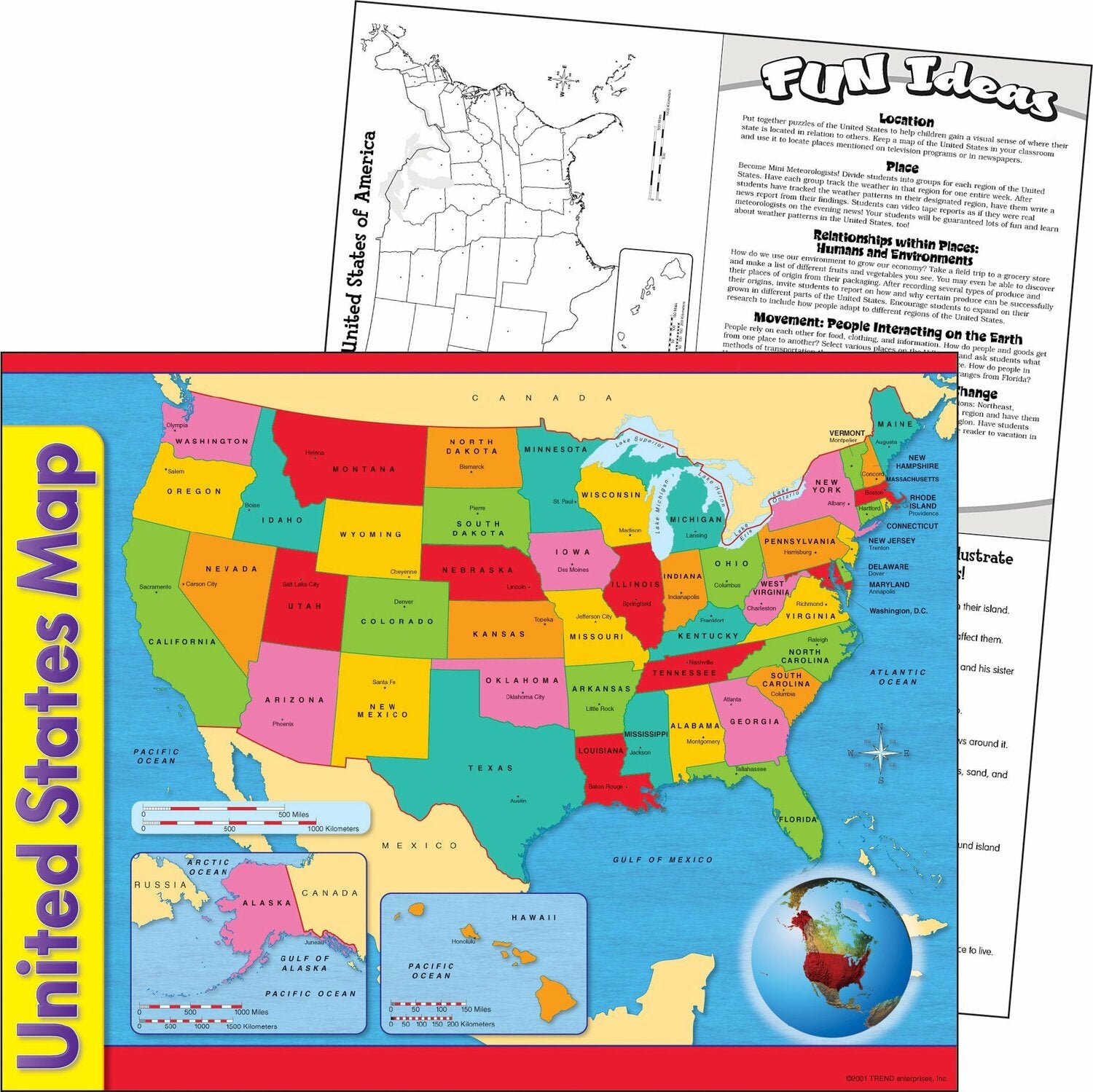United States Map Learning Chart, 17" X 22" – Learning Post & Toys