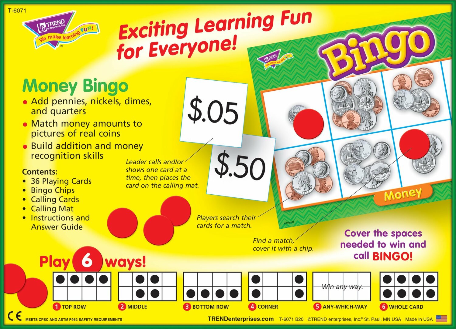 Money Bingo Game – Learning Post & Toys
