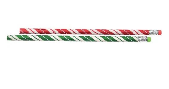CANDY CANE GLITTERS PENCILS (12 PACK) – Learning Post & Toys