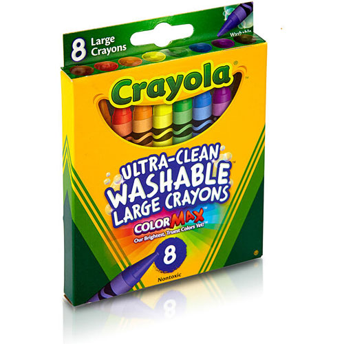 8CT LARGE WASHABLE CRAYONS – Learning Post & Toys