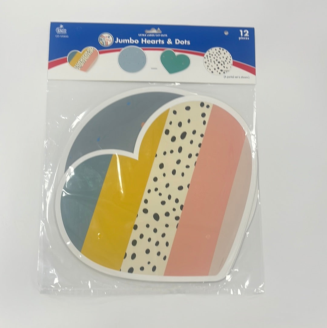 JUMBO HEARTS & DOTS CUT-OUTS ACCENTS & NOTEPADS – Learning Post & Toys