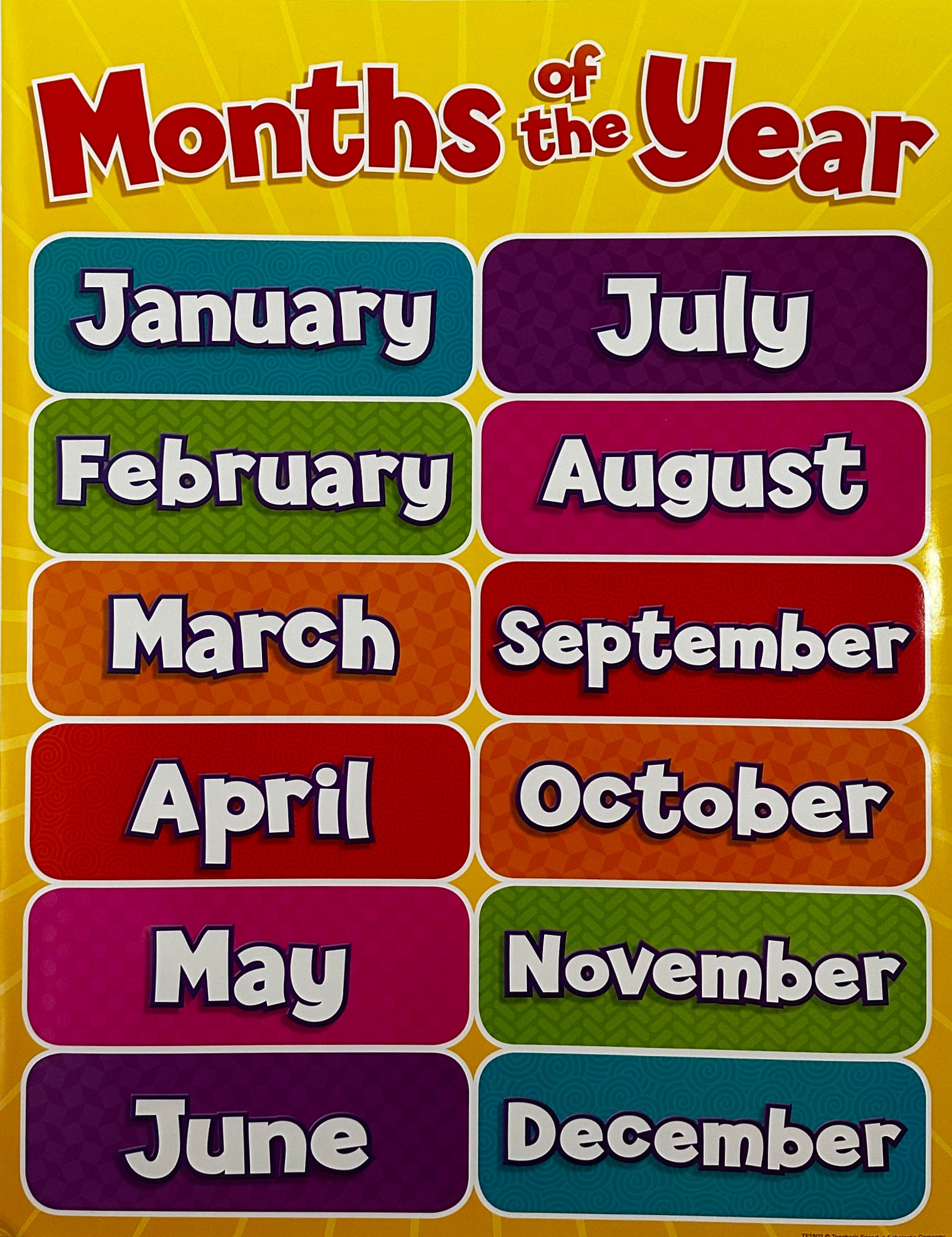 Months of the Year Chart – Learning Post & Toys