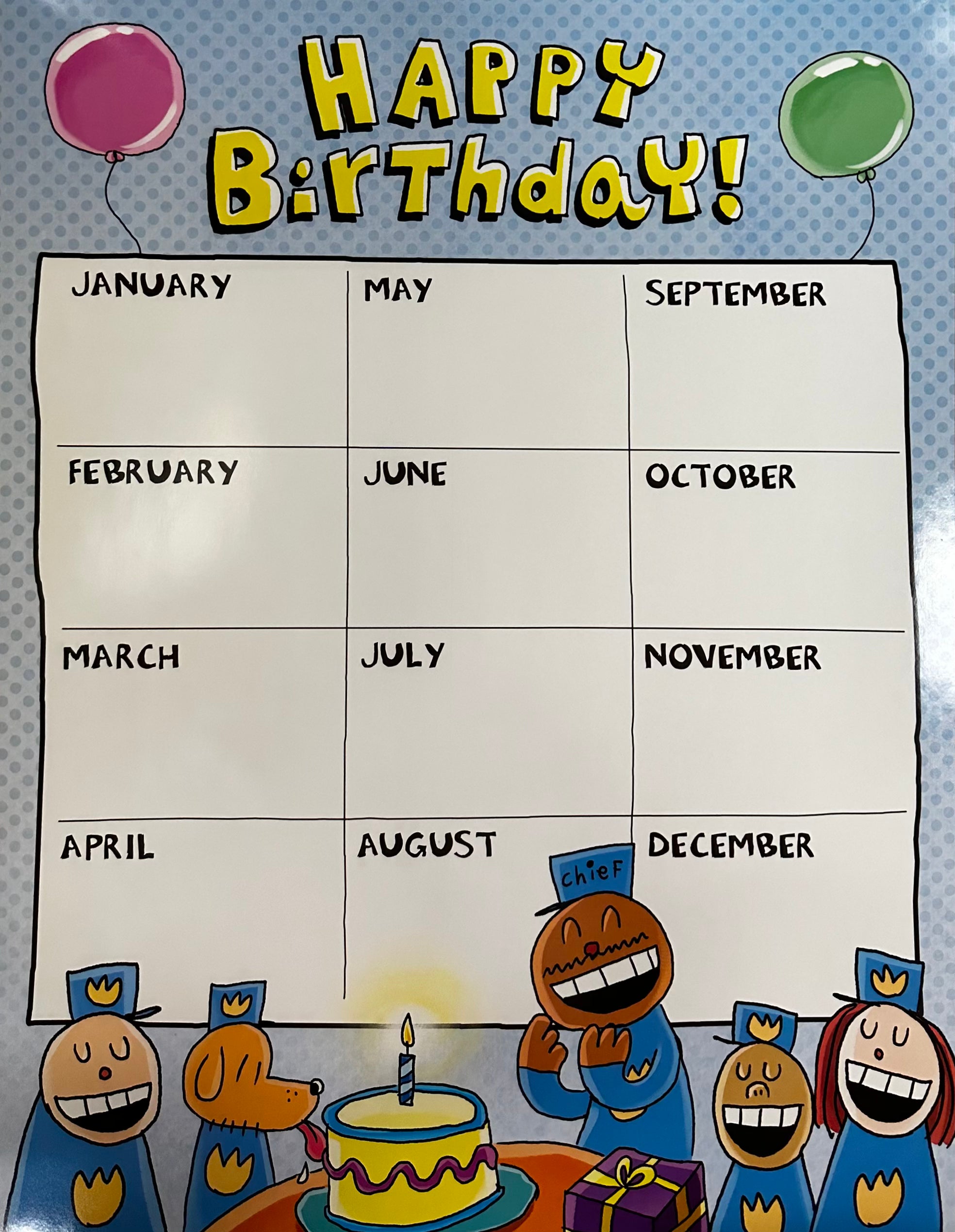 Dog Man Birthday Chart – Learning Post & Toys