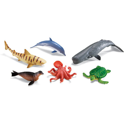 LEARNING RESOURCES JUMBO OCEAN ANIMALS, SEA ANIMALS, 6 PIECES, AGES 3 ...