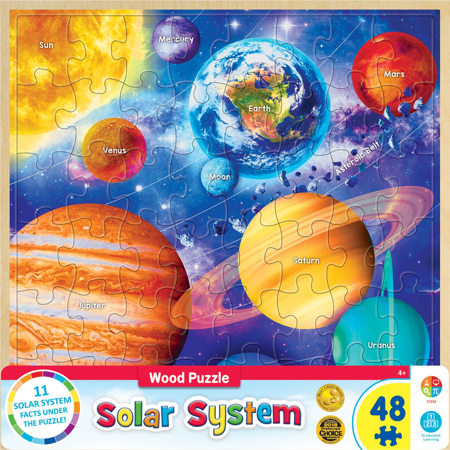 Wood Fun Facts - Solar System 48 Piece Wood Puzzle – Learning Post & Toys