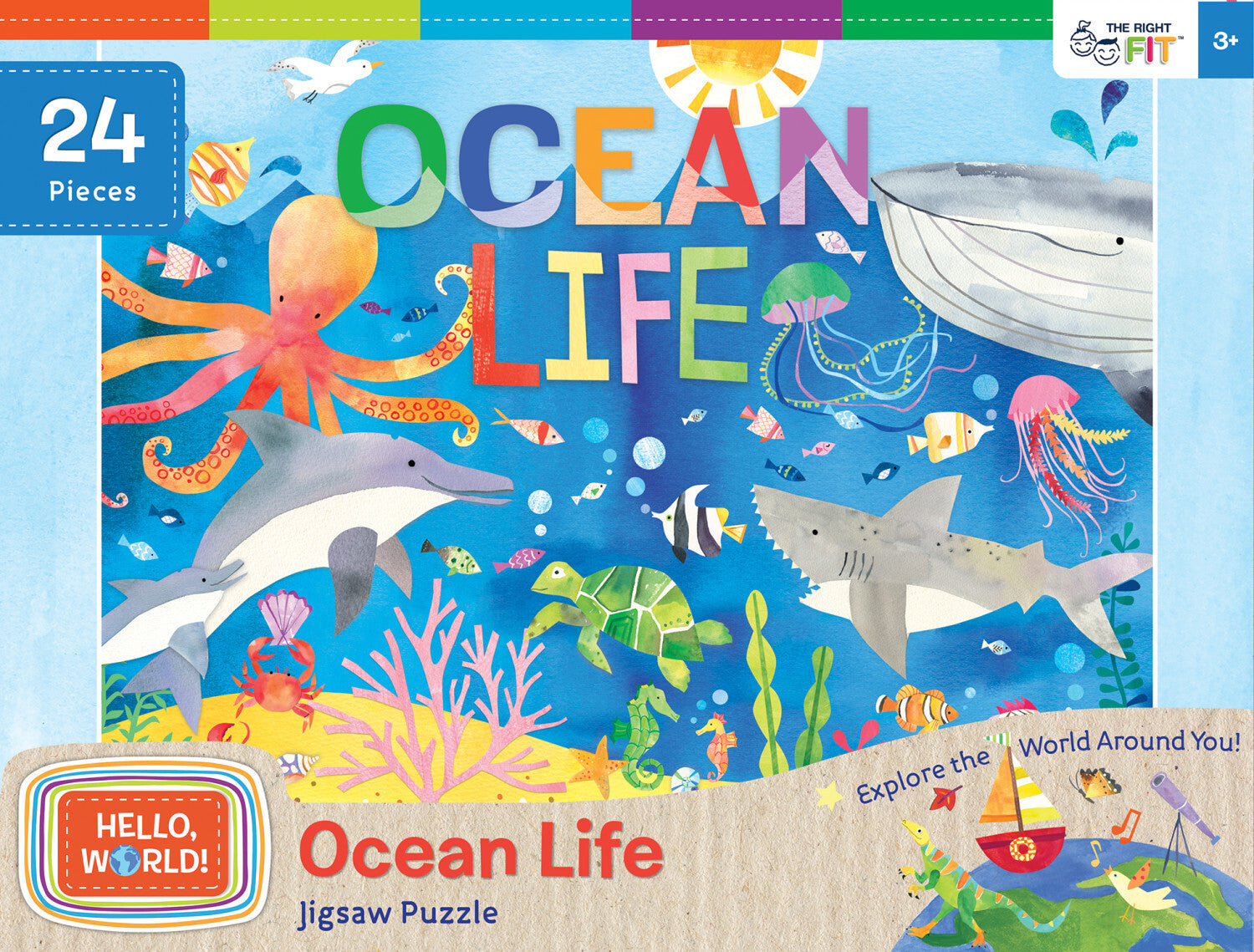 Hello, World! - Ocean Life 24 Piece Puzzle – Learning Post & Toys