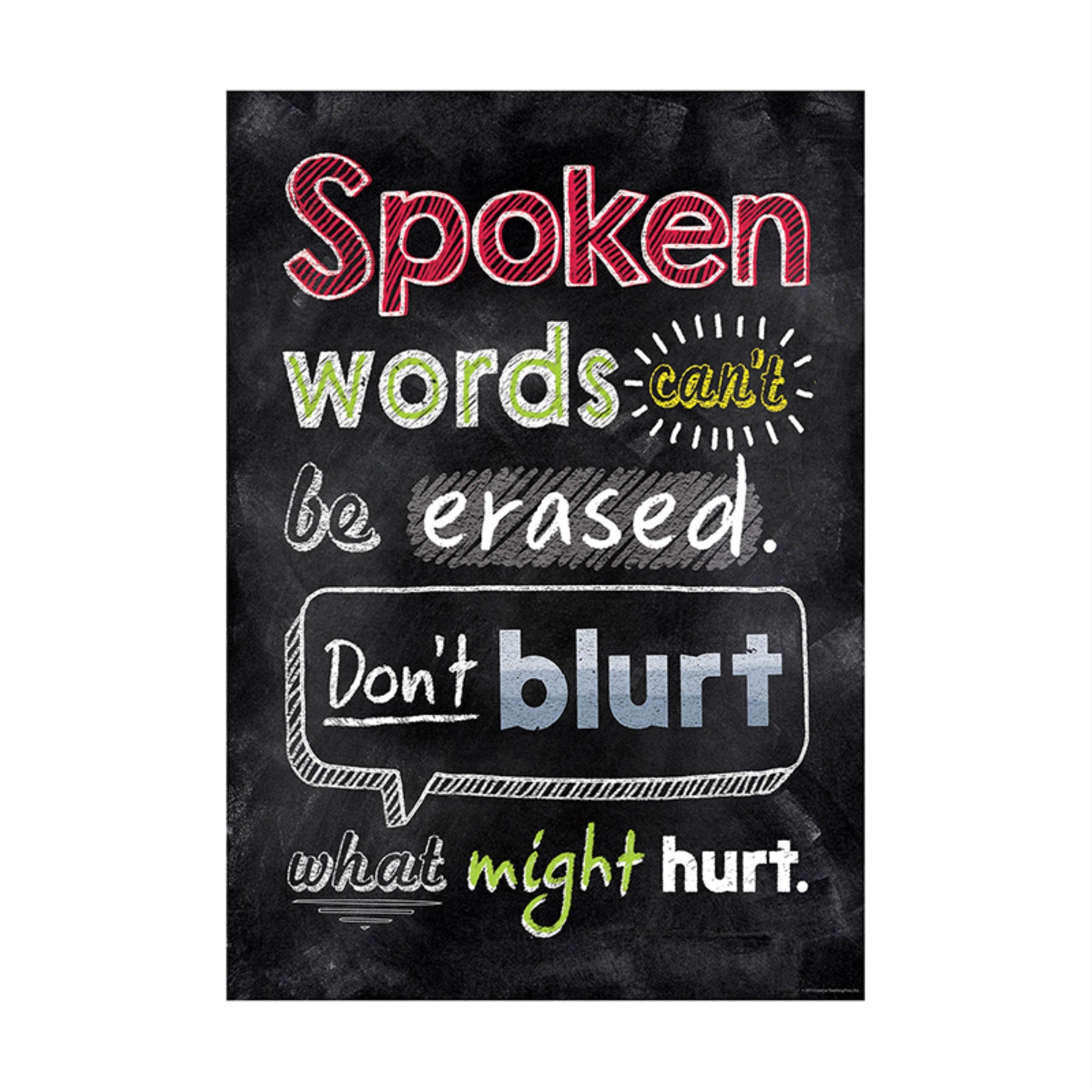 Spoken Words Can't Be Erased - Inspire U Poster – Learning Post & Toys