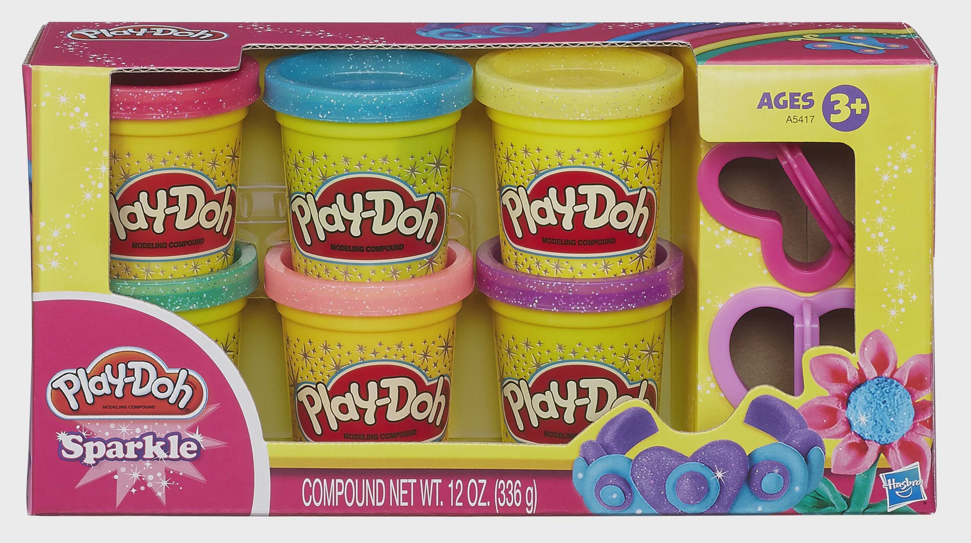 Play-Doh Sparkle 6 Pack of Glitter Compound in 2-Ounce Cans – Learning ...