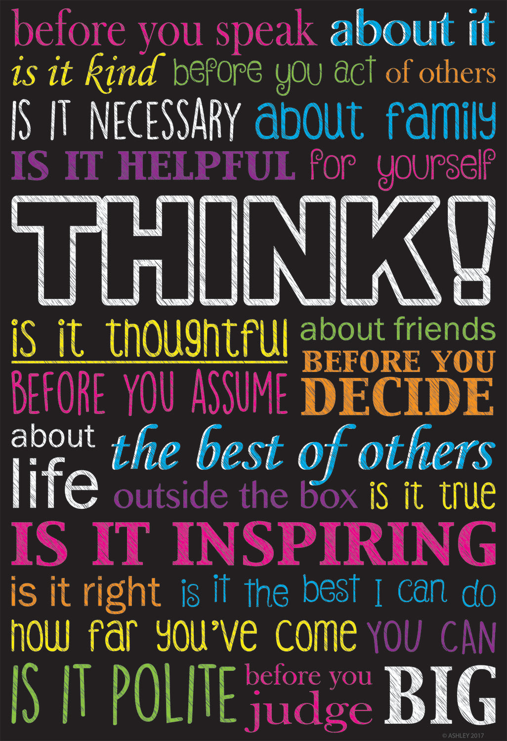 Smart Poly Chart 13"X19", "Think" – Learning Post & Toys