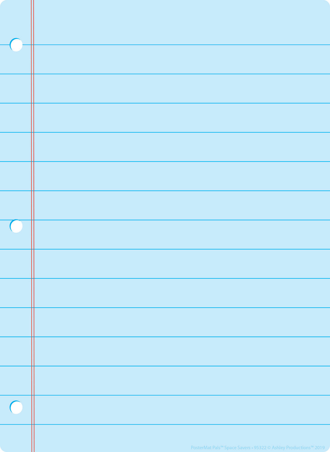 Postermat Pals ,13" X 9.5", Smart Poly, Blue Notebook Paper – Learning ...