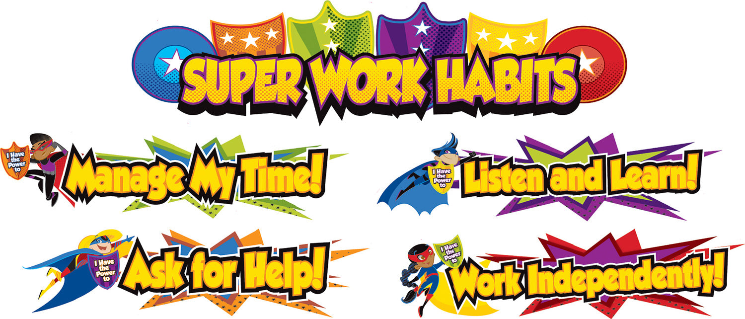 Super Power Super Work Habits Mini Bulletin Board Set – Learning Post ...