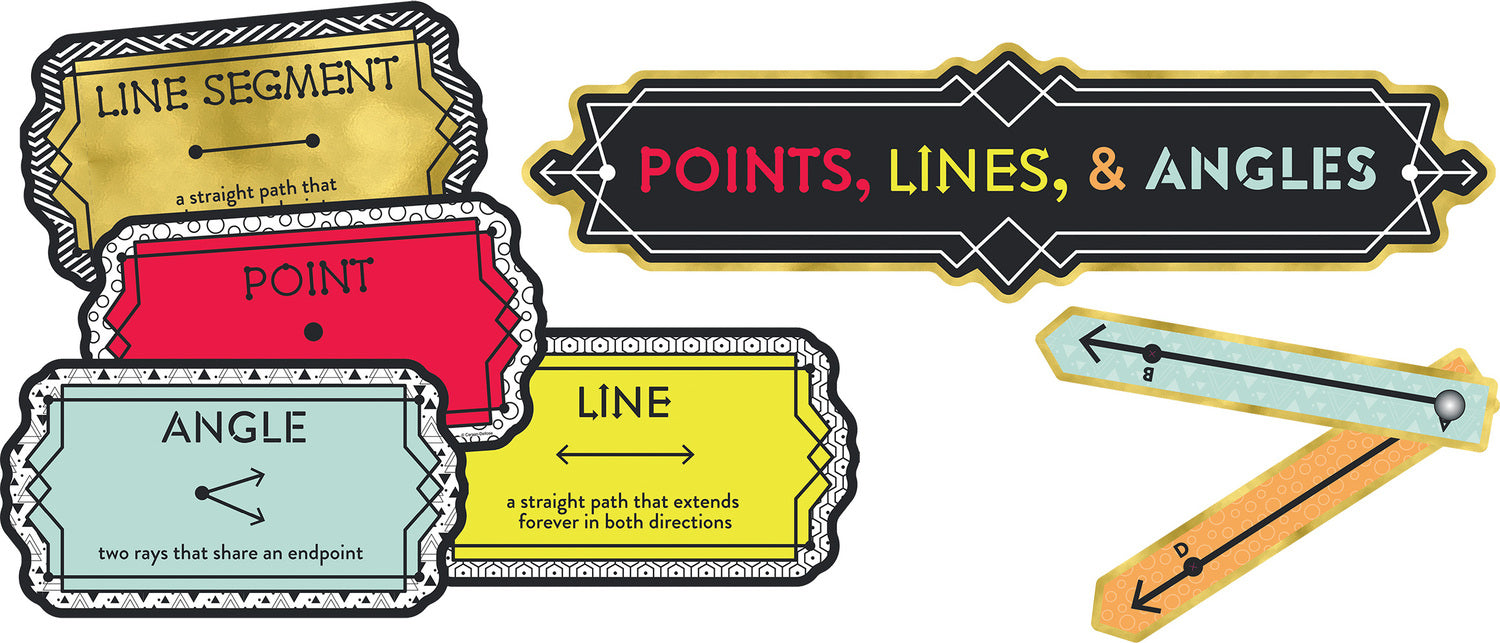 Points, Lines, and Angles Mini Bulletin Board Set – Learning Post & Toys