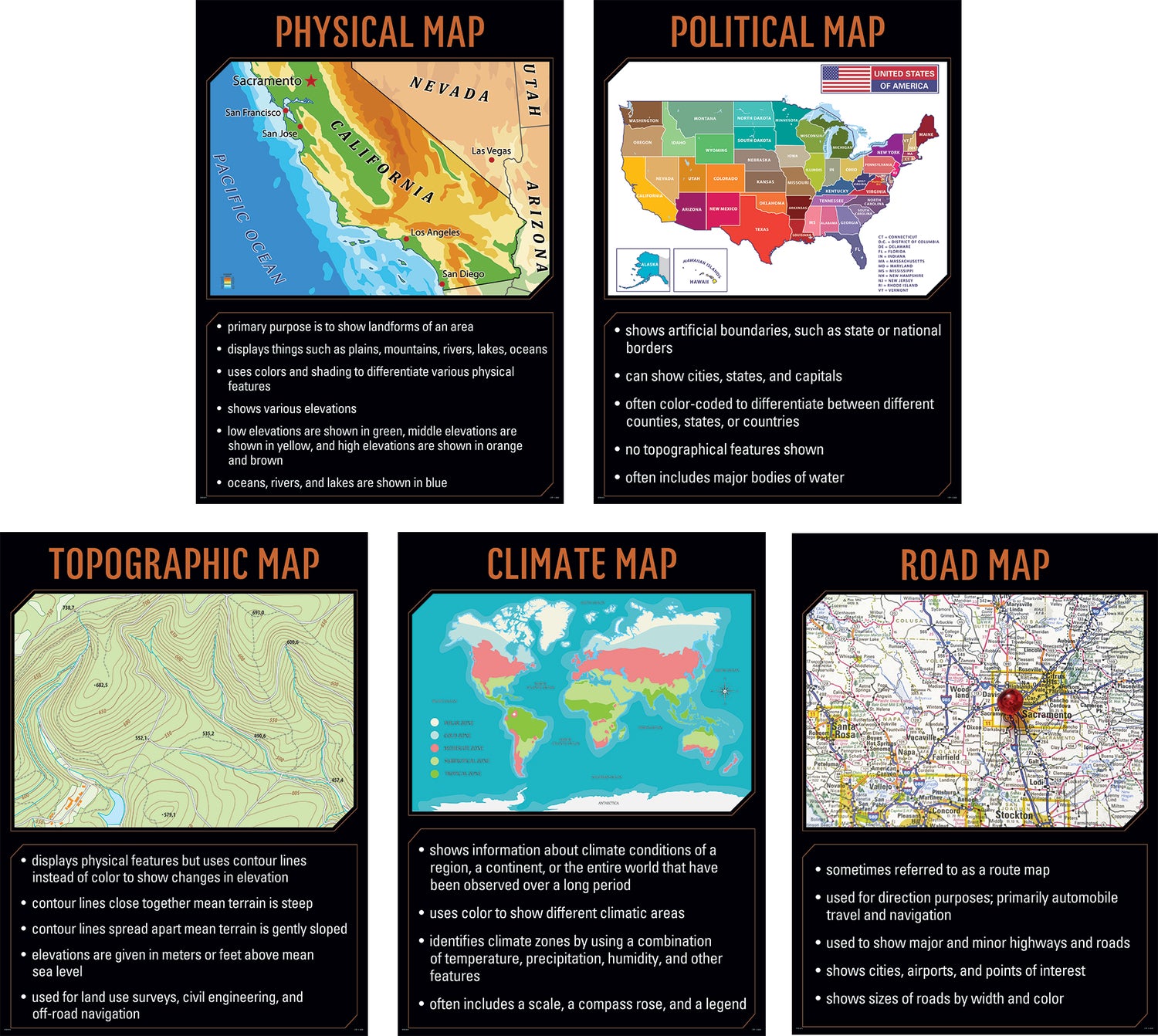 Maps Poster Set – Learning Post & Toys