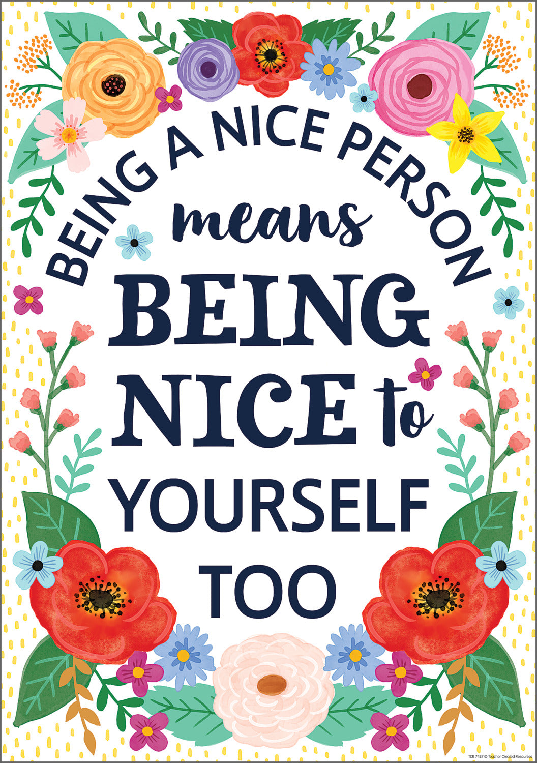 BEING A NICE PERSON POSITIVE POSTER WILDFLOWERS DÉCOR POSITIVE POSTERS ...