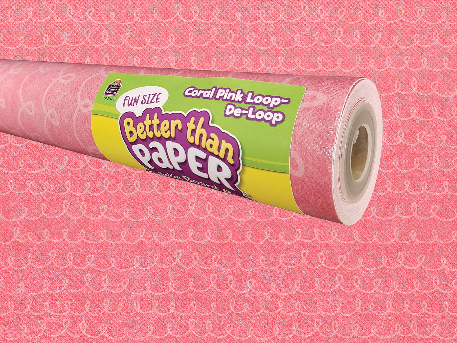 Fun Size Coral Pink Loop-De-Loop Better Than Paper Bulletin Board Roll ...