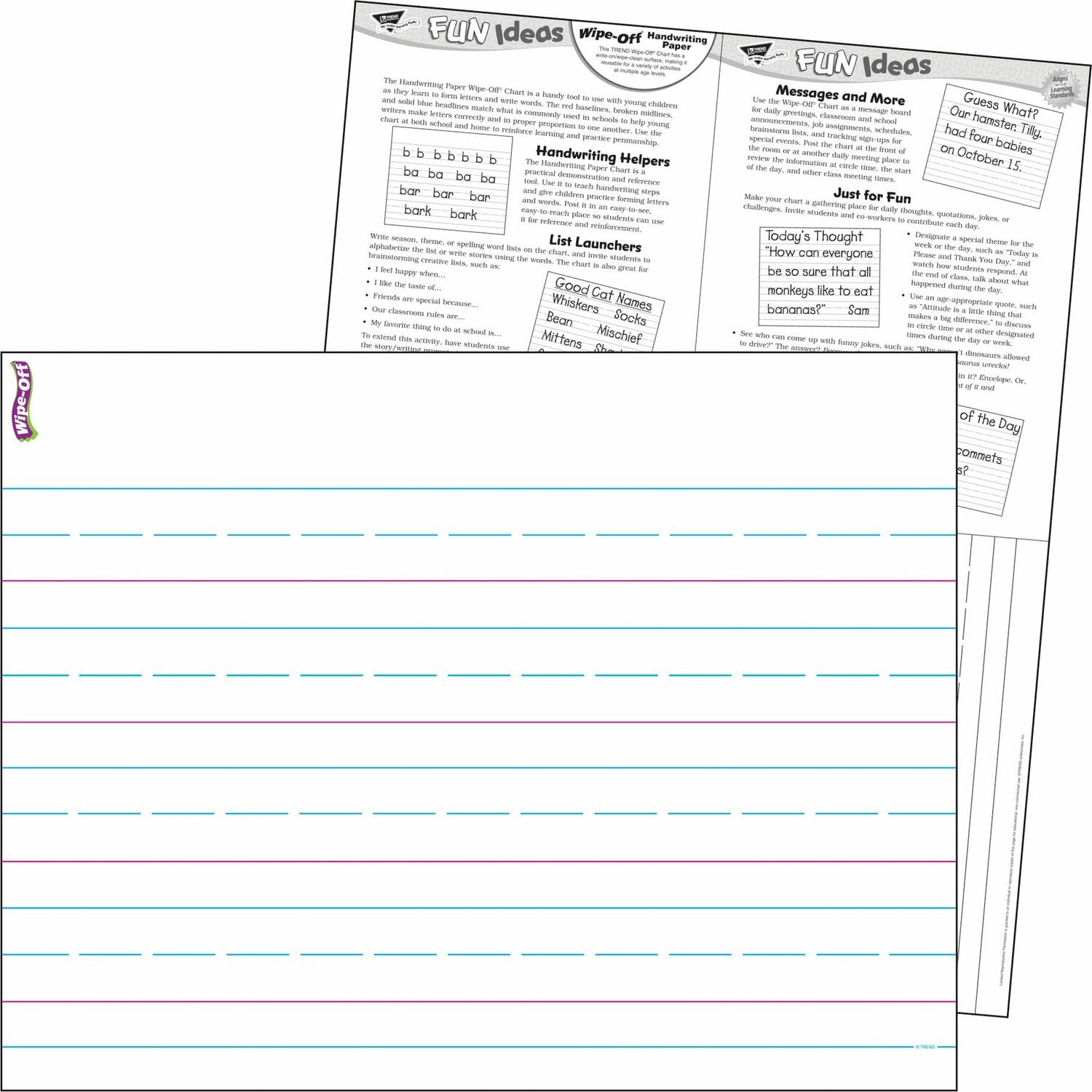 Handwriting Paper Wipe-off Chart, 17" X 22" – Learning Post & Toys