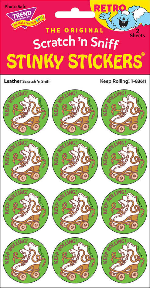 Keep Rolling! - Leather scent Retro Stinky Stickers® (24 ct ...