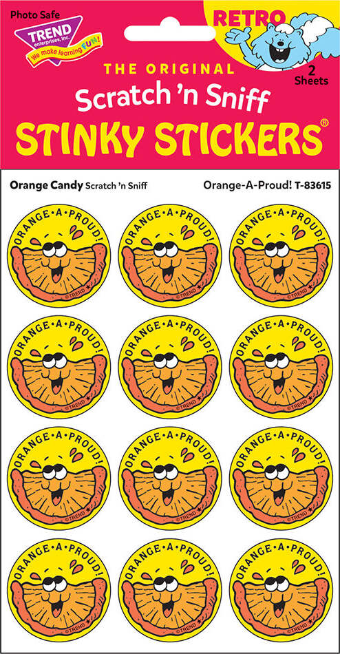 Orange-A-Proud! - Orange Candy scent Retro Stinky Stickers® (24 ct ...